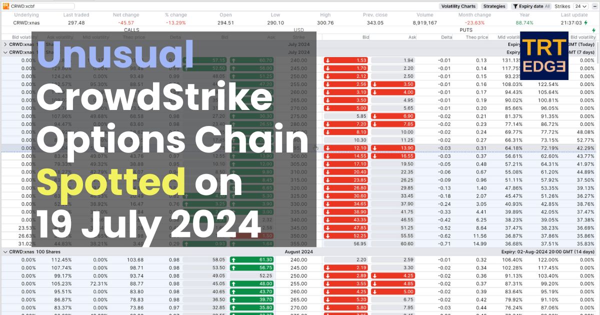 Unusual CrowdStrike Options Chain Spotted on 19 July 2024